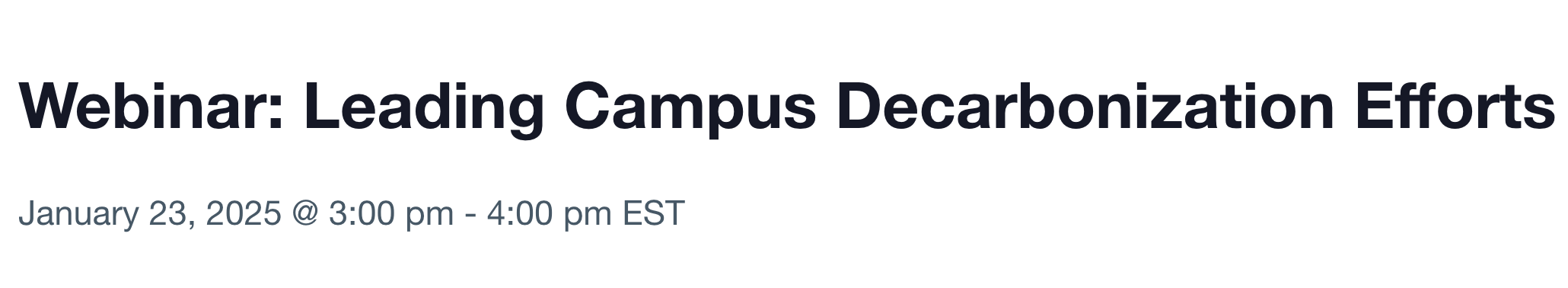 Webinar: Leading Campus Decarbonization Efforts - Ecological Design ...