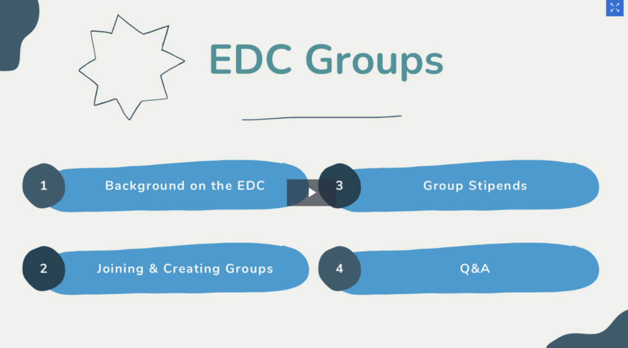 A small grants program for group organizing on the EDC platform ...